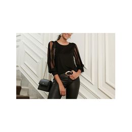 Milan Kiss Bluse in Schwarz - 61% | Gr&ouml;&szlig;e XL | Damen-blusen