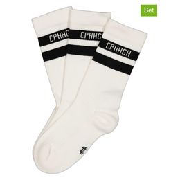 Copenhagen Studios 3er-Set: Tennissocken in Creme/ Schwarz - 55% | Gr&ouml;&szlig;e 43-46 | Damen-outdoor-ausruestung