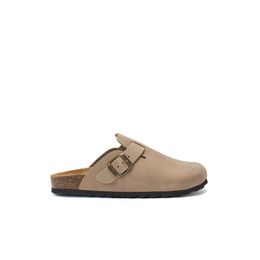 Mandel Leder-Clogs "Noe" in Beige - 44% | Gr&ouml;&szlig;e 39 | Damen-pantoletten