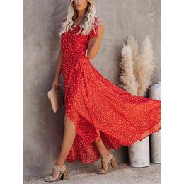 Milan Kiss Kleid in Rot/ Wei&szlig; - 59% | Gr&ouml;&szlig;e M | Damen-kleider