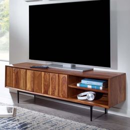 TV Schrank FineBuy Lowboard 123x42x35 cm Holz Fernsehkommode Fernsehschrank