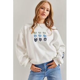 Bianco Lucci Sweatshirt in Wei&szlig; - 52% | Gr&ouml;&szlig;e S | Damen-sweatshirts-jacken
