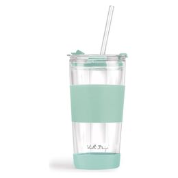 Vialli Design Thermoglas mit Trinkhalm in Hellblau - 600 ml - 12% | Damen-outdoor-ausruestung