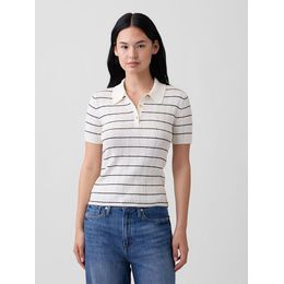 GAP Poloshirt in Creme/ Schwarz - 50% | Gr&ouml;&szlig;e L | Damen-tops