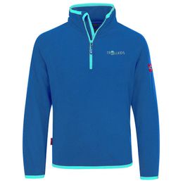 Trollkids Fleecepullover "Nordland" in Blau/ T&uuml;rkis - 21% | Gr&ouml;&szlig;e 116 | Kids-fleecejacken-fleecepullover