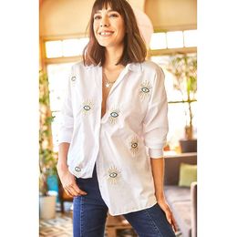 Olalook Bluse in Wei&szlig; - 44% | Gr&ouml;&szlig;e L | Damen-blusen