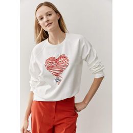 More & More More & More Sweatshirt in Wei&szlig;/ Rot - 43% | Gr&ouml;&szlig;e 42 | Damen-sweatshirts-jacken