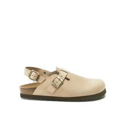 Mandel Leder-Clogs in Taupe - 61% | Gr&ouml;&szlig;e 41 | Damen-pantoletten