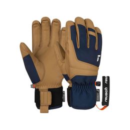 Reusch Funktionsfingerhandschuhe "Experience" in Hellbraun/ Dunkelblau - 53% | Gr&ouml;&szlig;e 8,5 | Damenhandschuhe