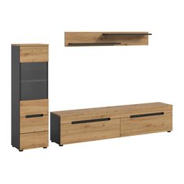 Wohnwand Canu Eiche Artisan/Basalt Grau