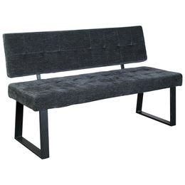 Livetastic Sitzbank, Dunkelgrau, Metall, Textil, 2-Sitzer, 140x85x56 cm, Esszimmer, B&auml;nke, Sitzb&auml;nke