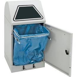 Wertstoffsammler mit Pedal, mit Abfallsackhalterung, Volumen 45 l, lichtgrau kaiserkraft