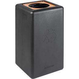Wertstoffsammler BrickBin, Inhalt 65 l, schwarz, Deckel orange kaiserkraft