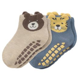 Topomini 2 Paar Baby Stoppersocken mit Tier-Motiven