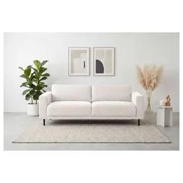 3-Sitzer Home Affaire "Sveeva, B.214 cm, schwarze Metallf&uuml;&szlig;e", creme, B:214cm H:78cm T:90cm, 100% PES, Sofas, langlebiger Webstoff, mit Wellenunterfederung, viele Farben