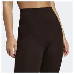 Trainingstights Adidas PERFORMANCE "Adidas ALL ME RIB 7/8 LEGGINGS", Damen, Gr. M, N-Gr, aurora coffee, normal, gr., Obermaterial: 86% Polyester, 14% Elasthan, 7/8-L&auml;nge, Hosen