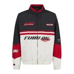 Trainingsjacke Fubu "Fubu Fubu Corporate Trackjacket", Damen, Gr. XS, sanftes wei&szlig;, schwarz, rot, 100% Polyester, mehrfarbig, normal, amerikanischer Ausschnitt, Jacken Trainingsjacke
