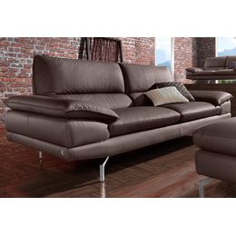 3-Sitzer Calia italia "Dave, italienisches Design, erstklassiger Sitzkomfort, Breite 221cm", braun (espresso), B:221cm H:87cm T:97cm, NaturLeder Sorrento, Sofas, in zwei Lederqualit&auml;ten und toller Detailverarbeitung