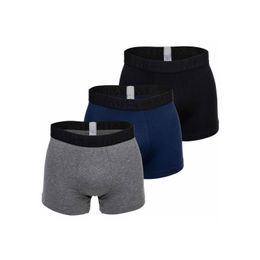 Boxershorts HOM "Boxershort Tonal Pack 2 3P 3er Pack", Herren, Gr. XL, bunt (schwarz, blau, grau), Obermaterial: 95% Baumwolle CO. 5% Elasthan EL., Unterhosen
