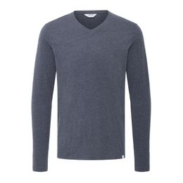 !Solid Langarmshirt SOLID "Langarmshirt SDBeda", Herren, Gr. M, blau (ins bl mel), Obermaterial: 60% Baumwolle CO. 40% Polyester PES., Shirts Langarmshirt
