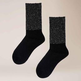 Socken Kunert "Socke Cosy Celebration", Damen, Gr. 39-42, schwarz (schwarz 0070), Obermaterial: 53% Polyester PES. 21% Polyamid PA. 20% Baumwolle CO. 4% Alpaka WP. 2% Elasthan EL., Socken Socken