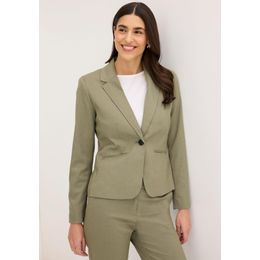 Jackenblazer bonprix "Blazer", Damen, Gr. 44, gr&uuml;n (oliv (l&auml;nge: kurz)), Obermaterial: 76% Polyester, 22% Viskose, 2% Elasthan. Futter: 100% Polyester, slim fit, Blazer, f&uuml;r stilvollen Auftritt, schmale Passform, voll gef&uuml;ttert