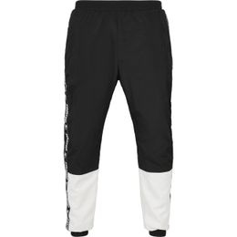 Jogginghose STARTER Black Label "Starter Black Label Herren Starter Two Toned Jogging Pants", Herren, Gr. XXL, US-Gr&ouml;&szlig;en, schwarz, wei&szlig;, 100% Polyamid, loose fit, Hosen Jogginghose