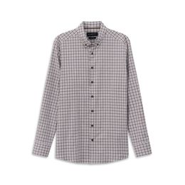 Karohemd Bugatti "Modern Fit", Herren, Gr. L, Normalgr&ouml;&szlig;en, 70, braun, Canvas, 100% Baumwolle, kariert, normal, Hemden Karohemd, mit Button-Down-Kragen