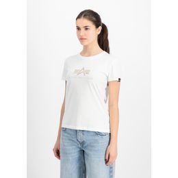 T-Shirt Alpha Industries "Crystal T-Shirt W", Damen, Gr. L, wei&szlig;, Obermaterial: 100% Baumwolle, Shirts T-Shirt