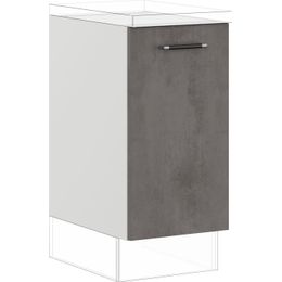 Auszugsunterschrank IMPULS K&Uuml;CHEN "Prag", Breite/H&ouml;he: 40/72,3 cm, mit Soft-Close", grau (beton, optik schiefer dunkelgrau), B:40cm H:72,3cm T:57,6cm, Dekorfolie, Holzwerkstoff, Schr&auml;nke, K&uuml;chenunterschrank, vormontiert, mit Auszug, mit Beh&auml;lter f&uuml;r Wertstofftrennung