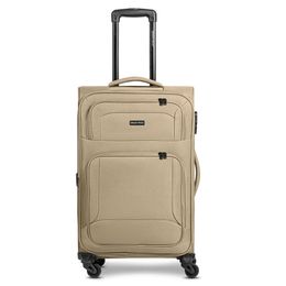 Trolley SMARTBOX "Edition 04 4 Rollen Trolley 67 cm mit Dehnfalte", Gr. 67 l, beige, Polyester, Koffer
