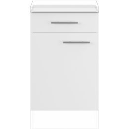 Unterschrank IMPULS K&Uuml;CHEN "Valencia", in drei Breiten, H&ouml;he: 72,3 cm, mit Soft-Close", wei&szlig;, B:50cm H:72,3cm T:57,6cm, Dekorfolie, Holzwerkstoff, Schr&auml;nke, Unterschrank, vormontiert, mit Schubkasten und einem Einlegeboden hinter der T&uuml;r