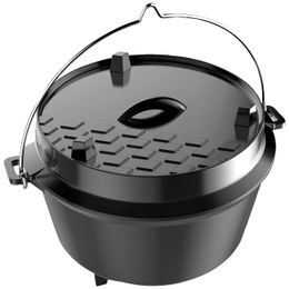 Grilltopf Tepro "Dutch Oven M", schwarz, B:38cm H:24,2cm L:26,5cm, T&ouml;pfe, Grilltopf, 8 Liter