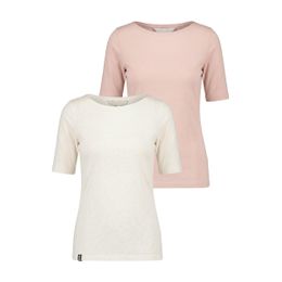 alife and kickin Rundhalsshirt ALIFE & KICKIN "Damen HildeAK A Kurzarmshirt, Shirt", Damen, Gr. L, wei&szlig;, blossom, 100% Baumwolle (Bio), Shirts Rundhalsshirt, leichtes Sommer-Top aus Bio-Baumwolle mit Halbarm