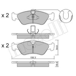 METELLI Bremsbelagsatz, Scheibenbremse 2203110 f&uuml;r Mercedes VW