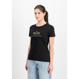 T-Shirt Alpha Industries "Crystal T-Shirt W", Damen, Gr. M, schwarz, Obermaterial: 100% Baumwolle, Shirts T-Shirt