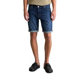 Marc O'Polo Jeansshorts MARC O'POLO DENIM "Model Mats tapered fit aus Bio-Baumwoll-Mix", Herren, Gr. 33, N-Gr, dunkelblau_multi_48, Denim/Jeans, Obermaterial: 99% Baumwolle, 1% Elasthan, kniefrei, Jeans Jeansshorts