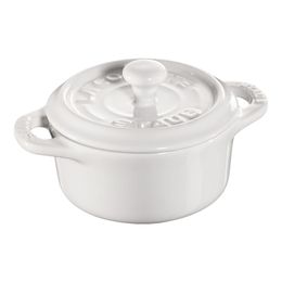 Staub Ceramique Mini Cocotte 10 cm, rund, Wei&szlig;, Keramik