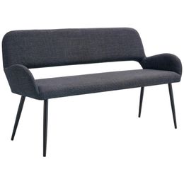 Mid.you Sitzbank, Schwarz, Holz, Metall, Textil, Pappel, Sperrholz, 2-Sitzer, 150x83x63 cm, Esszimmer, B&auml;nke, Sitzb&auml;nke