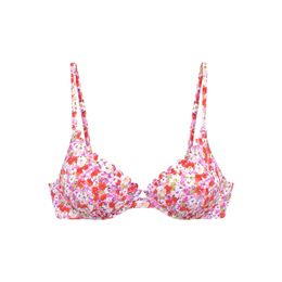 Lascana Bikinitop Damen Gr&ouml;&szlig;e 80 oliv / lila / cranberry / wei&szlig;