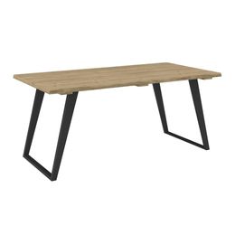 Ambia Garden Gartentisch, Schwarz, Akazie, Holz, Metall, Akazie, massiv, rechteckig, 180x76x90 cm, Gartenm&ouml;bel, Gartentische, Gartentische