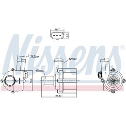 NISSENS Zusatzwasserpumpe, Turbolader 831116 f&uuml;r BENTLEY PORSCHE