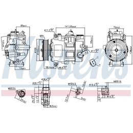 NISSENS Kompressor, Klimaanlage 890550 f&uuml;r VW