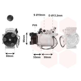 Van Wezel Kompressor, Klimaanlage 3200k242 f&uuml;r MITSUBISHI