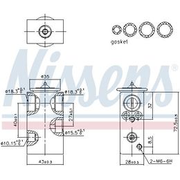 NISSENS Expansionsventil, Klimaanlage 999487 f&uuml;r LANCIA PEUGEOT