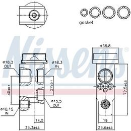 NISSENS Expansionsventil, Klimaanlage 999561 f&uuml;r HYUNDAI