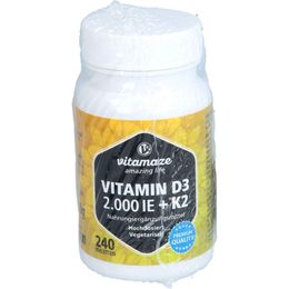Vitamaze GmbH Vitamin D3 K2 2000 I.E./100 &mu;g hochdosiert Tabl. 240 St
