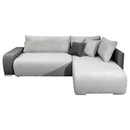 Ecksofa Collection AB "Poppy L-Form, B: 227 cm", grau (anthrazit, hellgrau), B:227cm H:41cm T:169cm, 100%Polyester, Sofas, Ecksofa, Schlaffunktion, Bettkasten & 1 Zierkissen