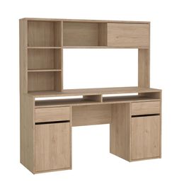 P & B Schreibtisch, Eiche, Holzwerkstoff, Holzoptik, 2 Schublade(n) Schubladen, rechteckig, Wange, 48.2x156.2x149 cm, Stauraum, Arbeitszimmer, Schreibtische, B&uuml;rotische