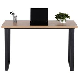 Livetastic Schreibtisch, Schwarz, Eiche, Metall, Holzwerkstoff, rechteckig, U-Form, 60x75x120 cm, Bsci, Arbeitszimmer, Schreibtische, B&uuml;rotische